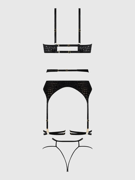 SNAKE 3 PIECE BRA SET – Adeline's Intimates